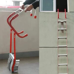 escape ladder for homes, 32ft retractable fire safety ladder with wide steps for adults and kids, portable emergency window exit kit