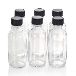 6 pack shot bottles with caps, 2 oz glass jars with lids, ginger shots bottles, mini glass bottles or decorative bottles for ginger, vanilla extract, cinnamon, honey, cayenne, wellness shot, hot sauce