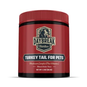 turkey tail for dogs and cats by daybreak nutrition | premium blend of turkey tail, shiitake, & reishi mushrooms | immunity supplement for pets | provide an immunity boost for dogs and cats | 2.1 oz