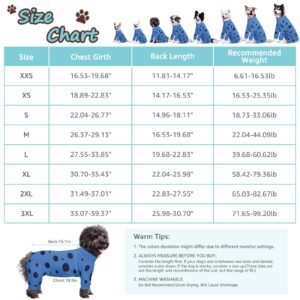 Comwish Dog Surgery Suit Long Sleeve, Dog Recovery Suit Female Male with Zipper Closure Post Spay, Neuter, Dog Onesie Shedding Suit Full Coverage Bodysuit (Blue, S)