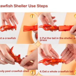 5 Pcs Upgrade Crawfish Sheller Tool, 2024 New Crawfish Shucker for Peeling Cooked Shrimp Tails, Portable Shrimp Peeler Seafood Tool 2 Seconds Quick Peeling Crawfish Shelling Tool