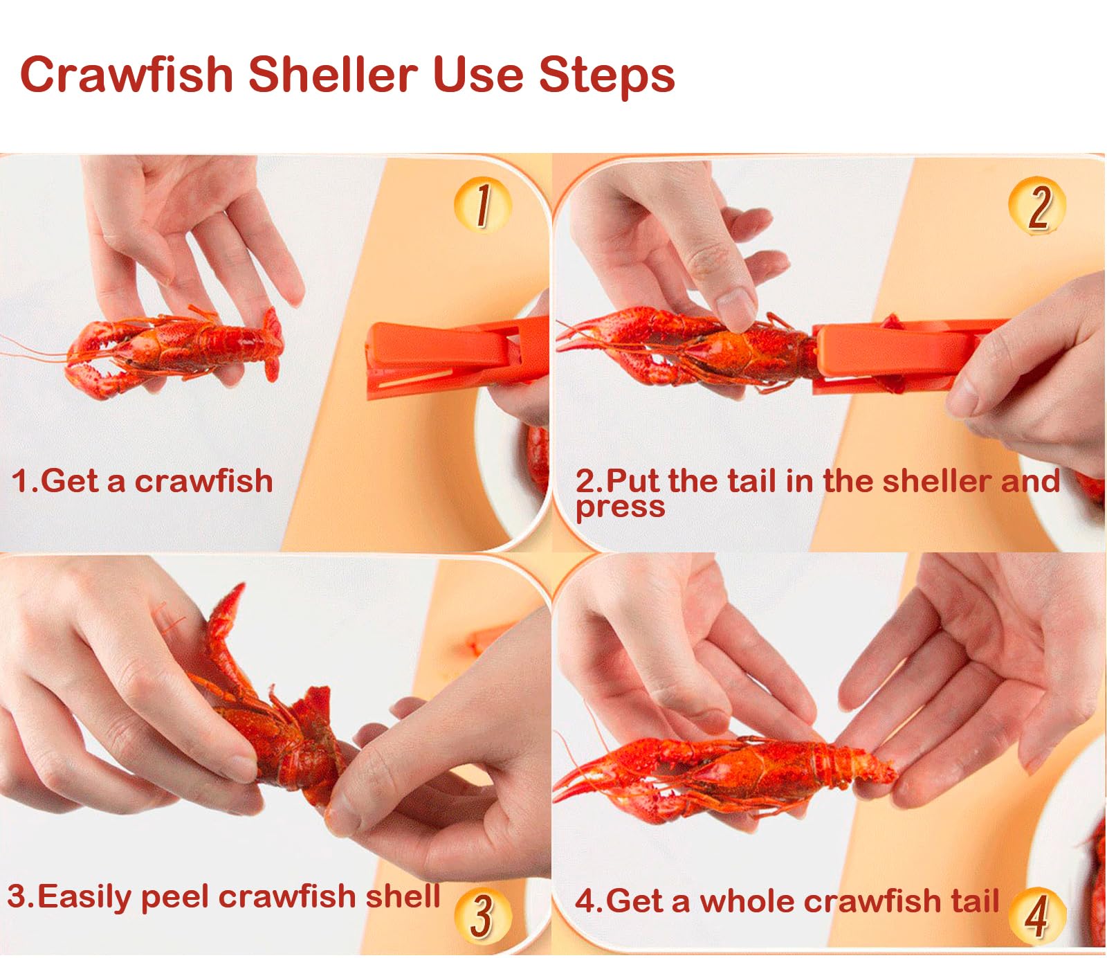 5 Pcs Upgrade Crawfish Sheller Tool, 2024 New Crawfish Shucker for Peeling Cooked Shrimp Tails, Portable Shrimp Peeler Seafood Tool 2 Seconds Quick Peeling Crawfish Shelling Tool