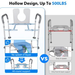 Takuyada Width & Height Adjustable Raised Toilet Seat with Handles for Elderly, Toilet Seat Risers for Seniors, Toilet Riser with Handles, Elevated Toilet Seat with Handles, Handicap Toilet Seat Riser