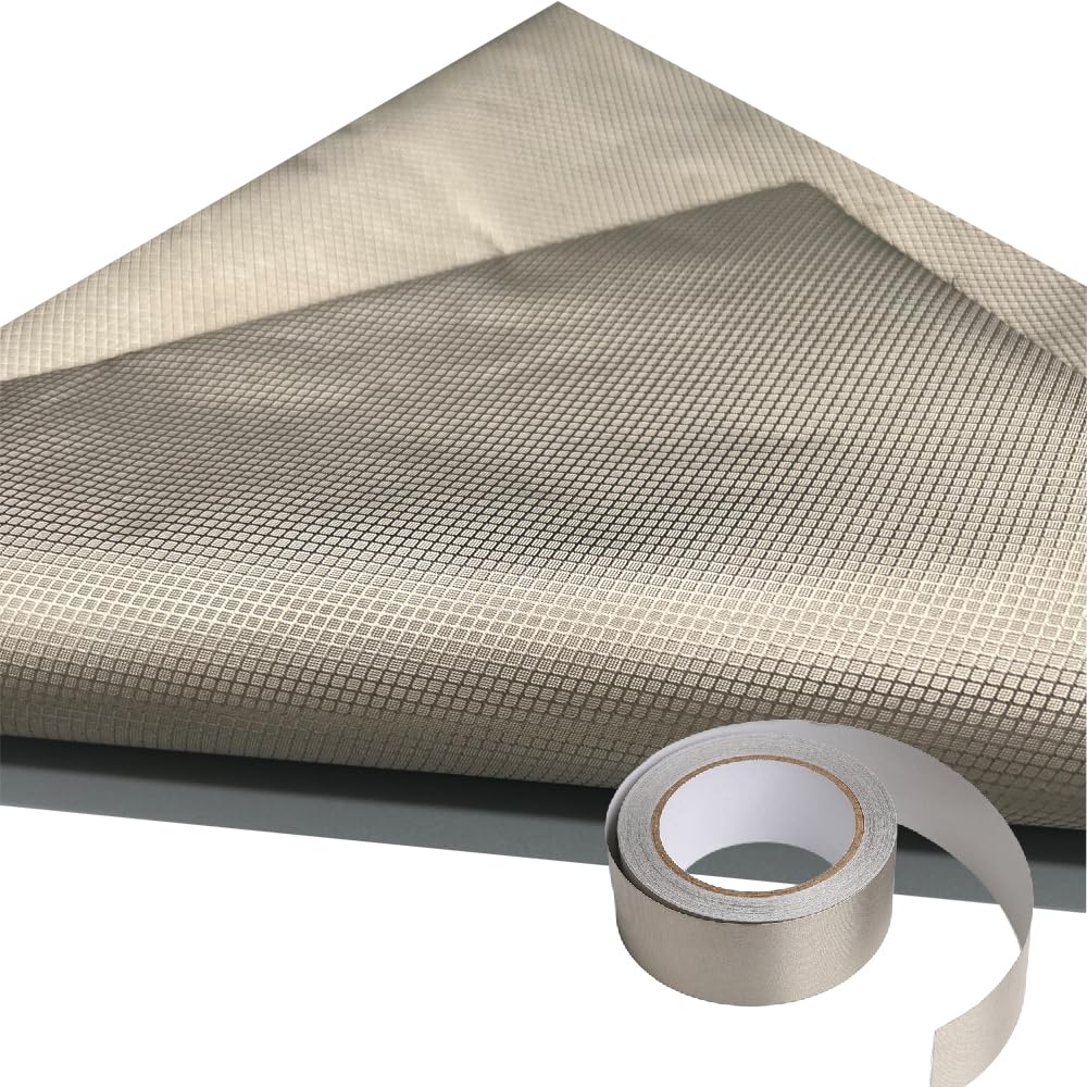 MOXONA Faraday Fabric Kit (44" W × 108" L Fabric + 400" L Tape).Multi-Purpose Conductive Cloth.Premium Soft Material Easy to Cut for DIY Faraday Bags.RFID Fabric.