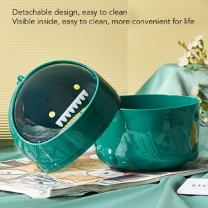 Mini Trash Can with Lid, Baby Dinosaur Large Mouth Garbage Can Nonslip Bottom Removable Lid Mini Trash Can for Kitchens Bathrooms Bedrooms Dorms (Green Baby Dinosaur)