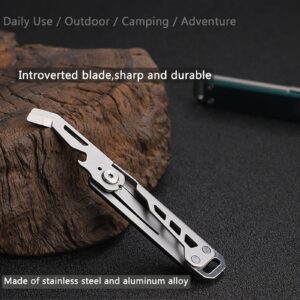 Box Cutter Safety Angled Blade,Foldable Mini Box Opener Tool,Heavy Duty Stainless Steel Pocket Knife for Daily, Adventure, Camping,with Gift Box Suitable as Gift for Friends and Children (Black)