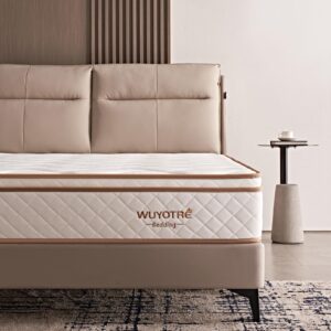 wuyotre queen mattress, 10 inch memory foam mattress in a box,hybrid bed mattress with individual pocket spring,strong edge support,pressure relief,back pain relief,certipur-us