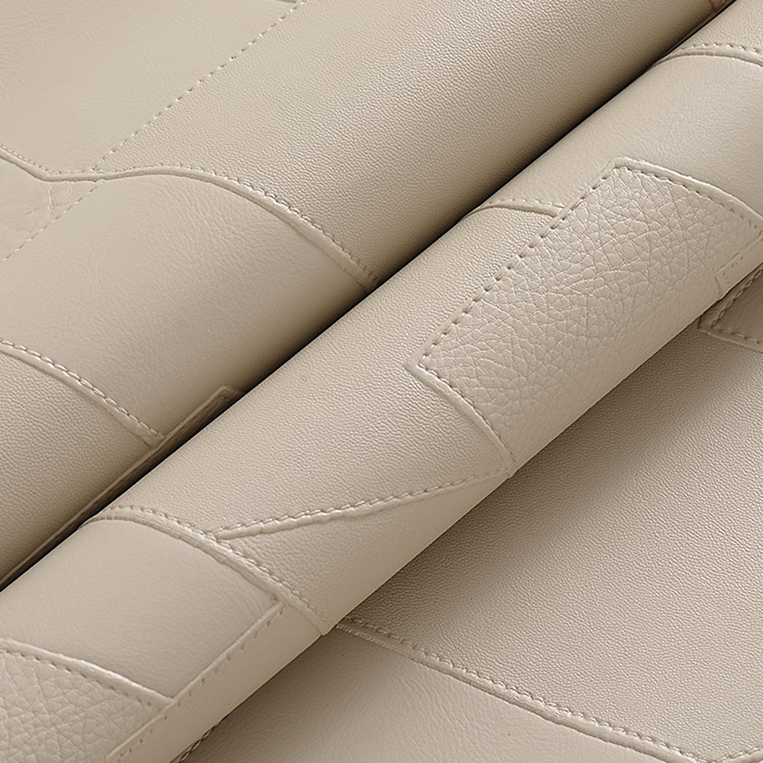 Marine Vinyl Fabric, Upholstery Faux Leather - 61" Width (Actual Usable Portion 57"), Specially Designed for Upholstering Automobile Car Seats, Sofas, and Chairs(Beige,Pre-Cut 36"x61")