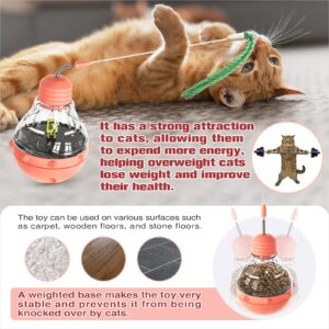 TLKNG Cat Interactive Toys for Indoor Cats Kitten Wand Toy Weight Loss Kitty Funny Balls Slow Food Dispenser Feeder Treat Dispensing Feeding Pet Supplies Birthday Gift A