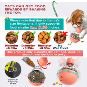 TLKNG Cat Interactive Toys for Indoor Cats Kitten Wand Toy Weight Loss Kitty Funny Balls Slow Food Dispenser Feeder Treat Dispensing Feeding Pet Supplies Birthday Gift A