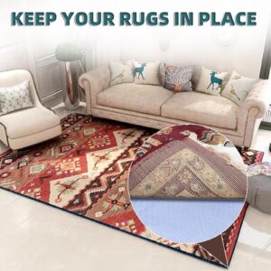 73x20 Inches Double-Sided Anti-Slip Carpet, Premium Vinyl Anti-Skid Fabric, Rug Backing & Rug Making Supplies, Non-Slip Rug Grips for Area Rugs to Keep Them in Place (Grey)