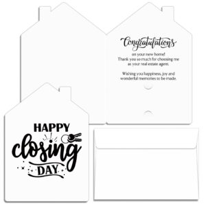 dunzoom 25 sets real estate cards new home congratulations cards thank you new house cards house shaped gift cards with envelope closing gifts for home buyers real estate agent favors