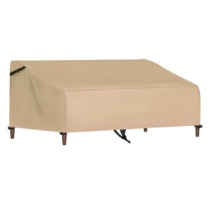 neverland outdoor couch cover waterproof, 420d patio outdoor sofa loveseat furniture cover with air vent and handles fits up to 79"w×38"d×35"h golden