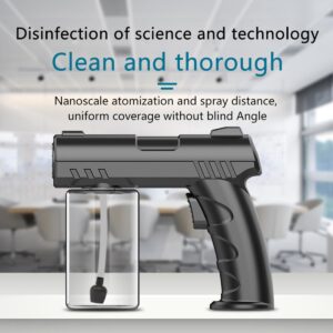 Nano-Spray Gun, Handheld Household Nano-Atomizer, Blue Light Atomizer, Handheld Household Nano-Spray Gun, Wireless Charging Nano-Atomizer, Suitable for and Watering Plants and Trees (Black)