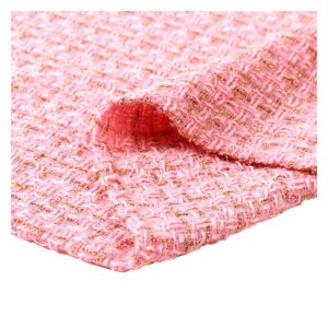 ecyc 19.69x59.06 inch woven tweed fabric, soft faux wool tweed fabric tweed sewing fabric for diy crafts sewing clothing,pink