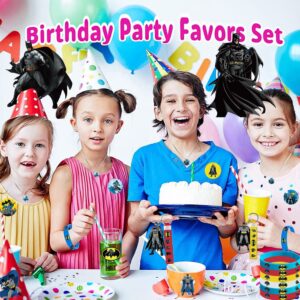 GOTOFUN Bat Party Supplies Decorations, 86 Pack Party Favors Set Include 12 Bracelets, 12 Button Pins, 12 Key Chains, 50 Stickers for bat Theme Party Gifts