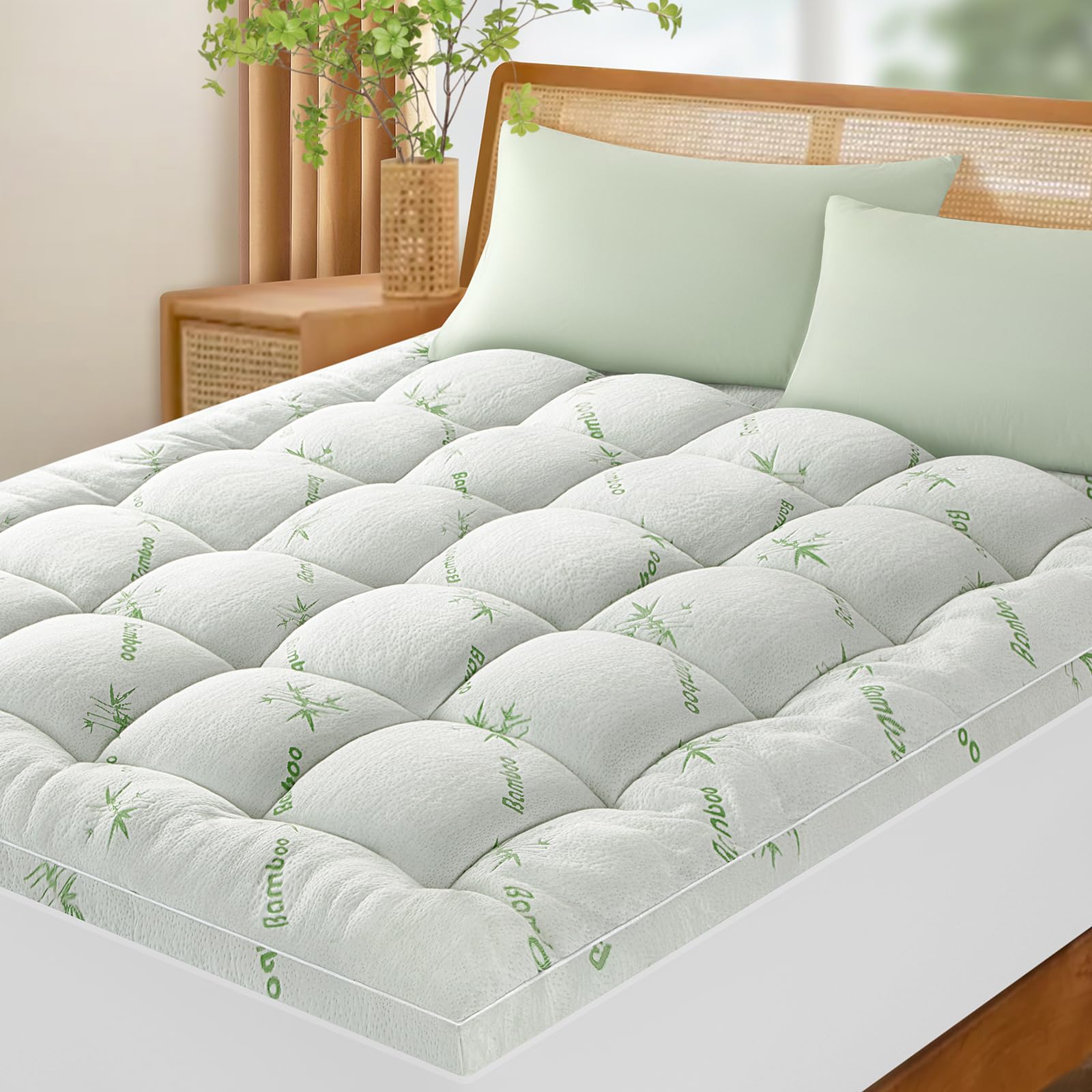 Baauye Bambu_Viscose Mattress Topper Twin XL(Twin XL,39"x80")