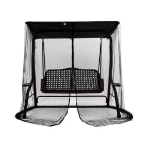 yuqutum patio swing mosquito netting, mosquito netting for patio, mesh screen with zipper opening and roof waterproof tent, porch swing net, 3 seater 125x185x205cm