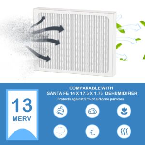 14 x 17.5 x1.75 MERV 13 Replacement Dehumidifier Filter Compatible with Santa Fe Advance90, Advance100, Advance120, Honeywell DR90 & DR120 dehumidifier Models, 4 Pack