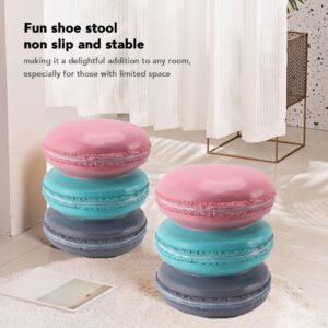 NOENNULL Shoe Change Cute Stool Fun Food Stool for Kids Foot Rest Stool for Living Room Bedroom Macaron Biscuits Shaped