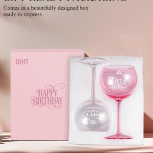 OUHT 50th Birthday Gifts for Her-50th Birthday Wine Glasses Gift Set,Cool Wine Gifts for 50 Years Old Bday Gifts Idea for Women, Friends, Daughter, Sister, Mom