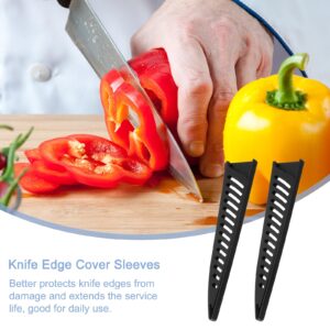 uxcell 2Pcs Knife Cover Sleeves Blade Edge Guards for 6" Boning Knife Protector Universal Knife Sheath for Kitchen, Black