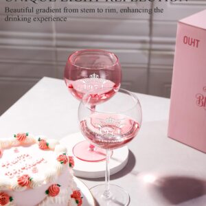 OUHT 50th Birthday Gifts for Her-50th Birthday Wine Glasses Gift Set,Cool Wine Gifts for 50 Years Old Bday Gifts Idea for Women, Friends, Daughter, Sister, Mom