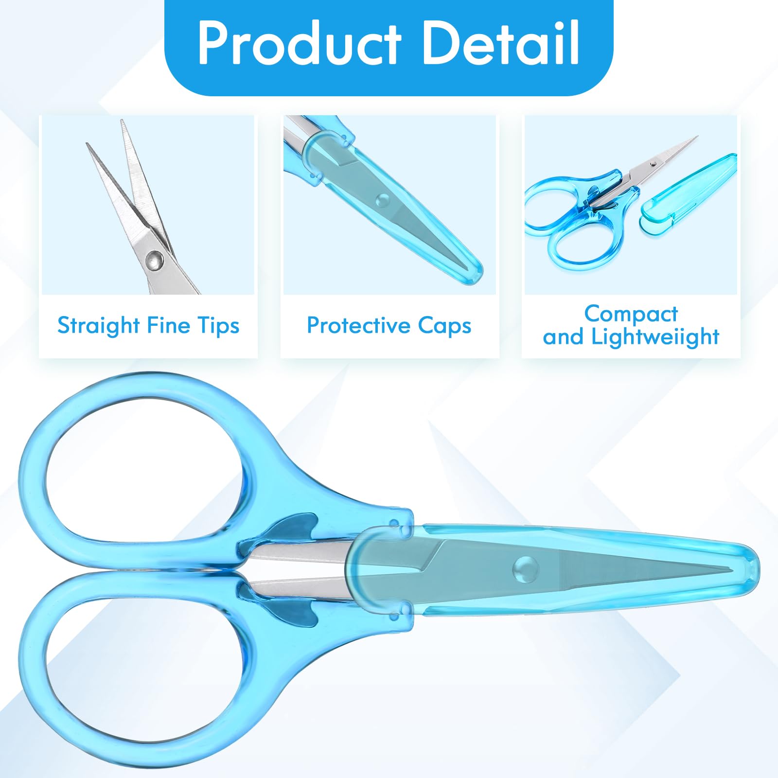 Andibro 3Pcs Small Craft Scissors, Mini All Purpose Scissors with Cover Stainless Steel 3In Tiny Travel Scissors Portable Straight Fine Tips Scissors Set Paper Cutting Scrapbooking Sewing