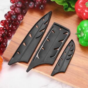 uxcell 2Pcs Knife Cover Sleeves Blade Edge Guards for 7" Santoku Knife Blade Edge Protector Universal Knife Sheath for Kitchen, Black