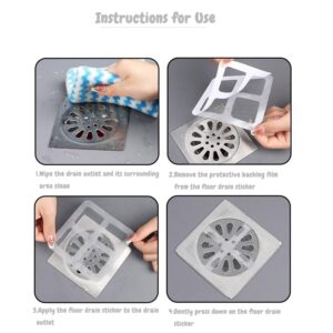 50pcs 4" X 4" Disposable Shower Drain Cover,Bathroom Hair Catcher,Drain Mesh Cover Strainer for Laundry Bathtub Kitchen and Sink