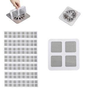 50pcs 4" x 4" disposable shower drain cover,bathroom hair catcher,drain mesh cover strainer for laundry bathtub kitchen and sink