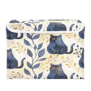 dalawu containers baskets with lids adorable cat fabric foldable storage bins organizer with lid collapsible storage boxes for home bedroom closet office