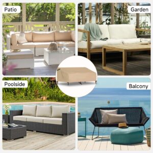 NEVERLAND Outdoor Couch Cover Waterproof, 420D Patio Outdoor Sofa Loveseat Furniture Cover with Air Vent and Handles Fits up to 79"W×38"D×35"H Golden