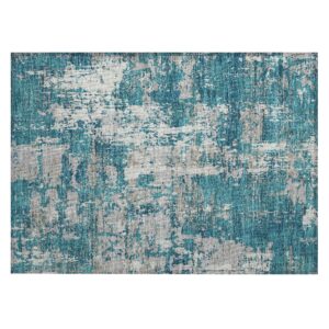 addison rugs chantille acn1008 teal 1'8" x 2'6" indoor outdoor area rug, easy clean, machine washable, non shedding, bedroom, entry, living room, dining room, kitchen, patio rug