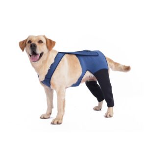 dog hind leg recovery sleeve dog recovery suit as cone collar alternative, 2.5mm thick and waterproof, prevent pet wounds licking, biting (xlarge)