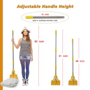 Commercial Mop Heavy Duty Industrial Cotton Mop, 61 inch Metal Commercial Mop Stick for Home, Garage,Office, Workshop, Warehouse Floor Cleaning, 1 Pack