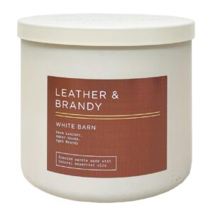 generic bath and body work leather & brandy 3-wick scented candle - 14.5 oz / 411 g