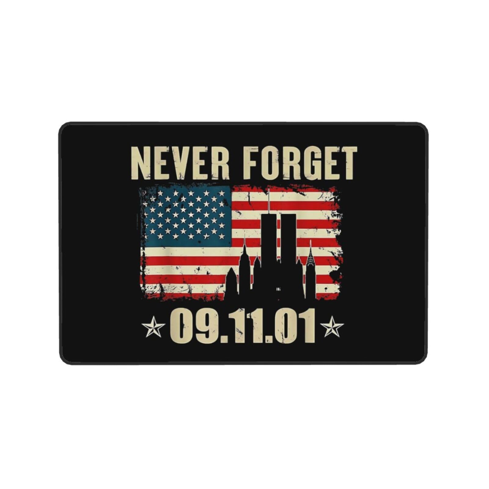 HYYTNHJSD Never Forget 911 Area Rug Anti-Slip Floor Mat 36"x24" for Family Living Room and Bedroom