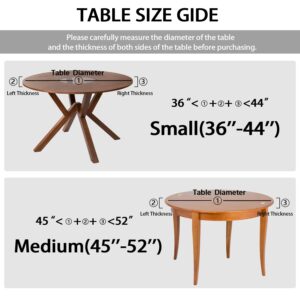 Round Fitted Tablecloth with Elastic Round Outdoor Tablecloths Fitted Table Covers for Round Tables Waterproof Reusable Vinyl Table Cloth for Indoor and Outdoor (Teal, S-(36''-44''))