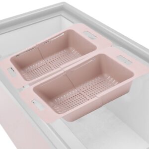 freezer baskets, deep freezer chest freezer organizers with handle, expandable vegetable washing baskets, universal freezer storage bins, freezer organization accessories ()