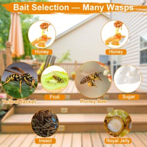 8 Pack Disposable Wasp Traps Outdoor Hanging Yellow Jacket Trap Carpenter Bee Traps for Outside Wasp and Hornet Traps Catcher Killer for Fly, Insects and Bug Outdoor Hanging Bag