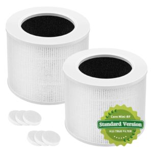 mokchance core mini replacement filter for levoit air purifier, 3-in-1 h13 grade hepa filters compatible with levoit air purifier core mini-p, part no. core mini-rf, mini filter replacement 2 pack