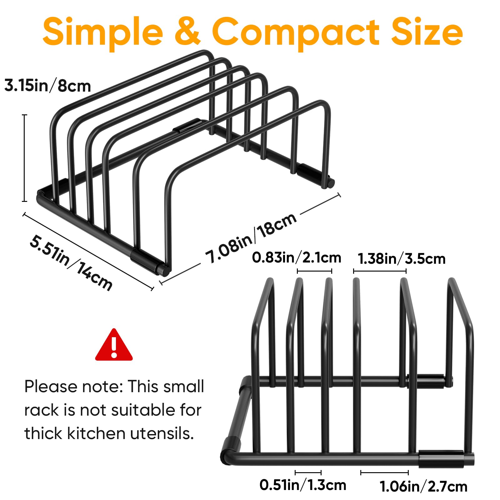 AKSONMN Metal Black Cutting Board Organizer Rack - Perfect Stand for Cutting Boards, Baking Sheets, Cookie Pans, and Bakeware - Ideal for Kitchen Cabinet & Countertop Storage