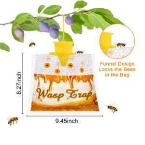 8 Pack Disposable Wasp Traps Outdoor Hanging Yellow Jacket Trap Carpenter Bee Traps for Outside Wasp and Hornet Traps Catcher Killer for Fly, Insects and Bug Outdoor Hanging Bag