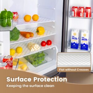 Shinlendid Refrigerator Liners Non-Slip 12IN x 10Feet, Absorbent Fridge Shelf and Drawer Liners Keep Fruits & Vegetables Fresh, Washable Refrigerator Mats, Whinte