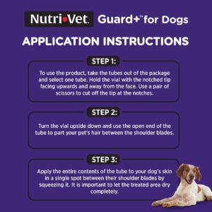 Nutri-Vet Guard+ for Dogs - Flea & Tick Prevention Treatment for Medium Dogs 23-44 lbs. - Waterproof Topical- 90 Days of Protection - 3 Monthly Doses