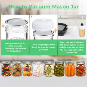 Cordless Vacuum Sealer, Rechargeable Vacuum Sealer Machine for Food Storage, With External Vacuum, Build in Cutter and Bag Storage, 1 Pack Vacuum Sealer Roll, Mason Jar Starter Kit (Silver)