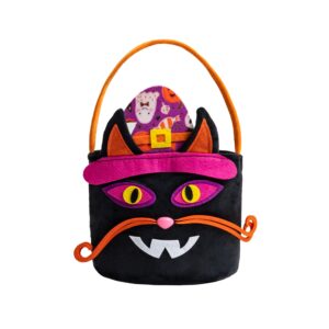 halloween trick or treat bags for kids candy bucket tote, hands party favors basket, halloween trick or trade bag, cat