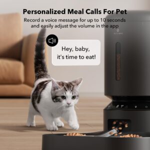 PETLIBRO Automatic Cat Feeder for 2 Cats, 5G WiFi Cat Food Dispenser with APP Remote Feeding, 5L Timed Automatic Dog Feeder, 1-10 Meals/Day, 10s Meal Call, Dual Trays Pet Feeder for Cat, Dog