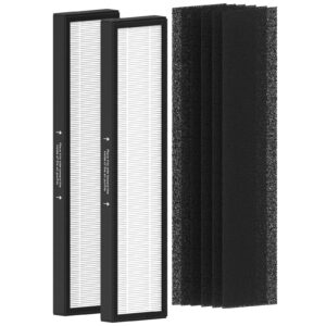 182550 replacement filter compatible with bionair bap536uv-u air purifier and holmes hap537uv / 2141139 air purifier, 2 h13 true hepa and 6 carbon pre-filter